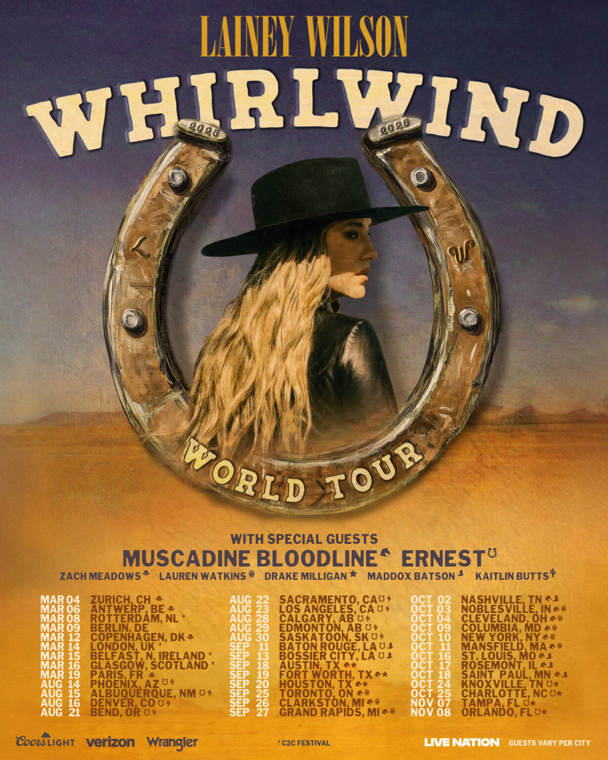 LAINEY WILSON CONFIRMS EXTENSIVE WHIRLWIND WORLD TOUR • Red Light ...